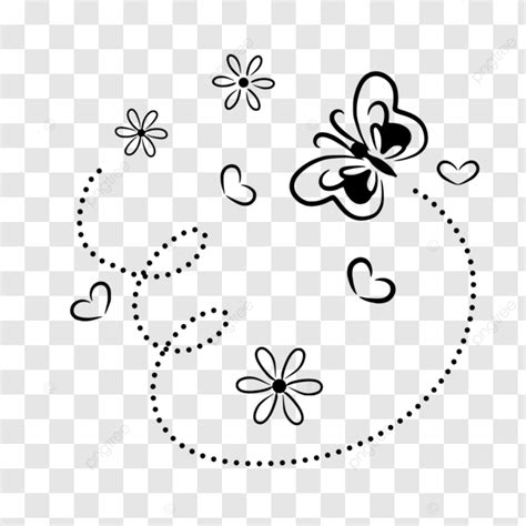 Butterfly Flying With Trail And Flowers Vector Illustration Butterfly