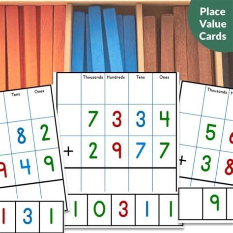 Dynamic Addition Place Value Operation Math Cards 4 Digit Numbers