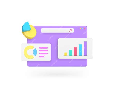 Premium Vector Business Workflow Data Analyzing Bar Graph Diagram Internet Browser 3d Icon