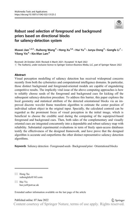 Robust Seed Selection Of Foreground And Background Priors Based On Directional Blocks For