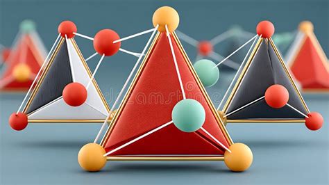 Geometric Shapes Connected By Lines Create Vibrant And Abstract