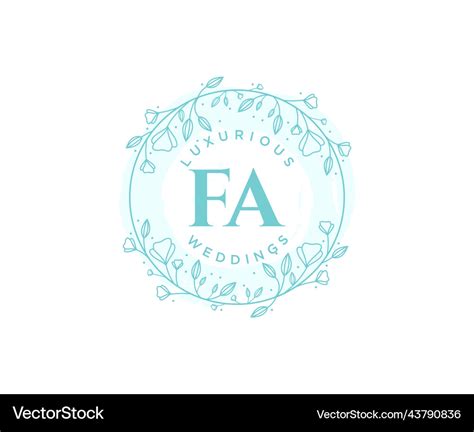 Fa Initials Letter Wedding Monogram Logos Vector Image