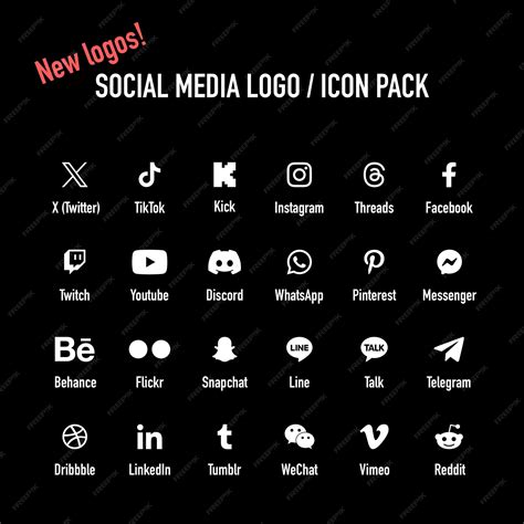 Premium Vector | Social media icon pack new social media logos and ...
