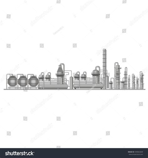 Chemical Plant Vector Illustration Stock Vector Royalty Free Shutterstock