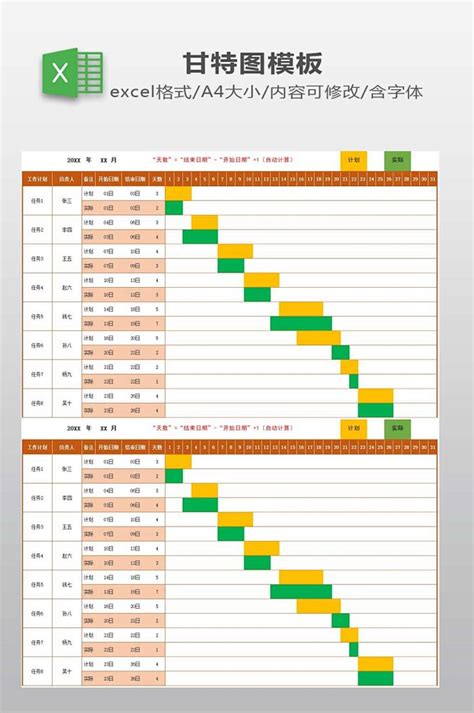 工作计划与实际进度表 众图网
