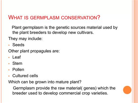 Germplasm And Its Conservation Pptx