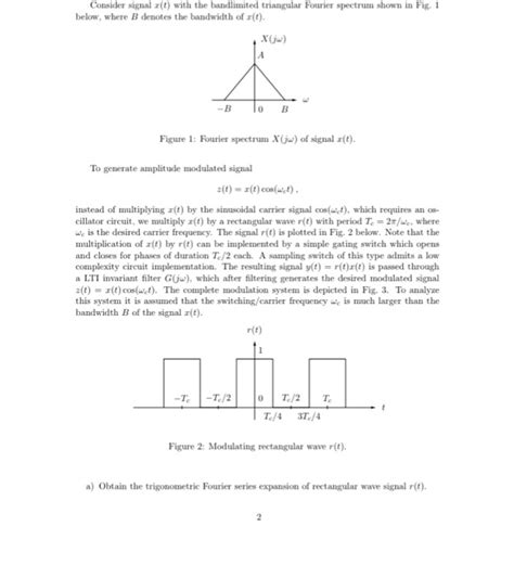 solved consider signal t with the bandlimited triangular