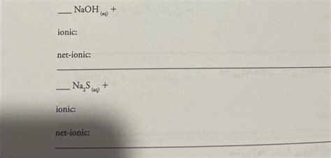 Solved Write Molecular Ionic And Ionic Equations For The Chegg Com
