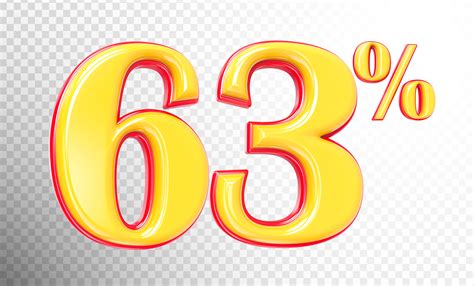 63 Number Red With Yellow 3d Render Graphic By Olsopheap · Creative Fabrica