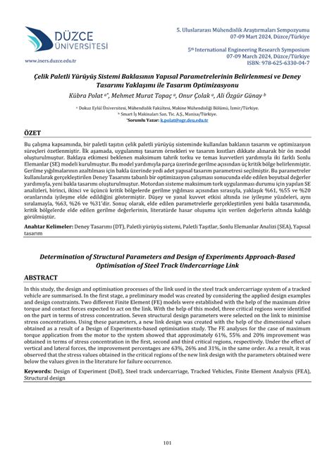 Pdf Determination Of Structural Parameters And Design Of Experiments Approach Based