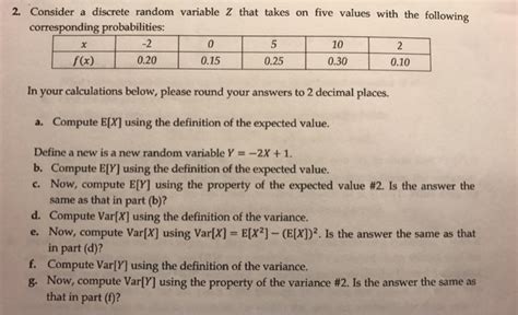 solved consider a discrete random variable z that takes on