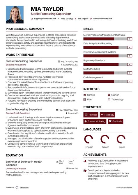 10 Sterile Processing Supervisor Resume Samples And Templates For 2025