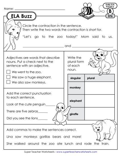 Examples Of Ela Worksheets Examples Of Ela Worksheets
