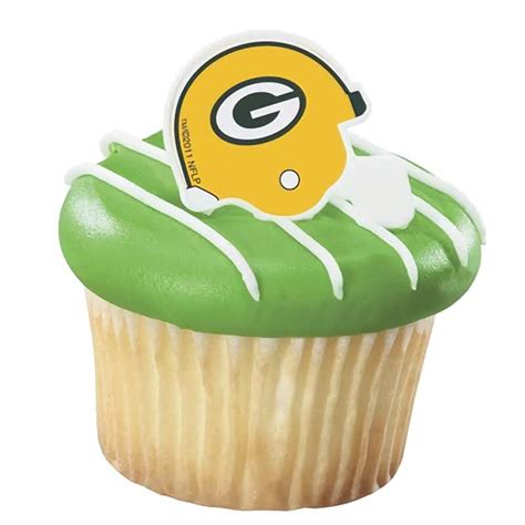Green Bay Packers Helmet Cupcake Topper Rings Lynns Cake Candy