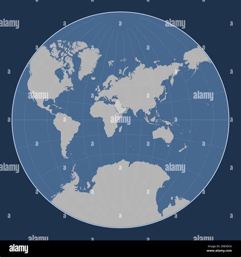 Arabian Tectonic Plate On The Solid Contour Map In The Lagrange Projection Centered Meridionally