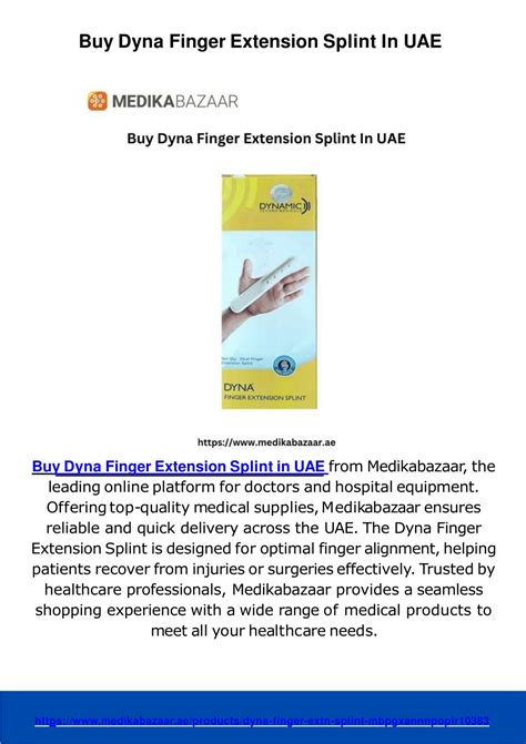 Ppt Essential Supplies In Uae Dyna Finger Extension Splint And 20l Distilled Water Powerpoint