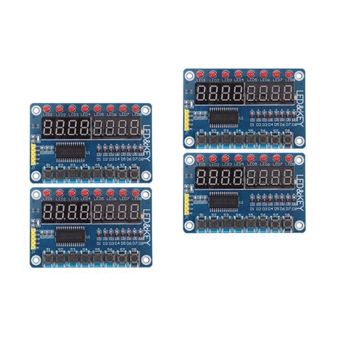 Raindrops 4 Pcs Microcontroller Display Modules 8 Keys Display Module Led Digital Tube
