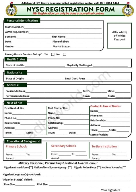 Download Nysc Online Registration Form Adlatworld