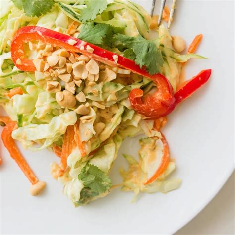 Fresh Thai Salad With Creamy Peanut Dressing
