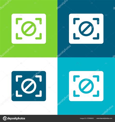 Block Focus Flat Four Color Minimal Icon Set Stock Vector By ©infolight 470996852