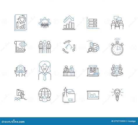 Collaborative Venture Line Icons Collection Partnership Alliance Cooperation Joint Venture