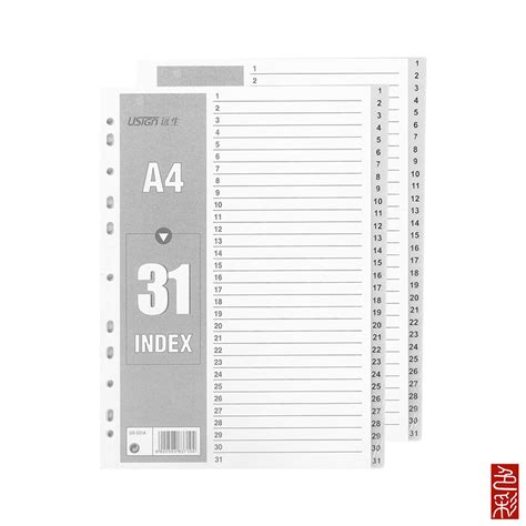 A4 1 31 Pvc Index Divider Best Value For You Color Station Website