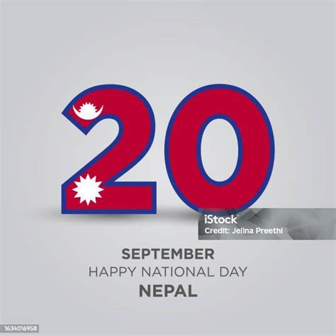 행복한 독립 기념일 네팔 디자인 네팔이 9월 20일 독립기념일을 기념할 때 네팔 국기로 만든 숫자 20 20에 대한 스톡 벡터 아트 및 기타 이미지 Istock