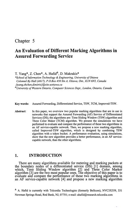 Pdf An Evaluation Of Different Marking Algorithms In Assured Forwarding Service