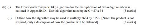solved b 1 the divide and conquer dac algorithm for
