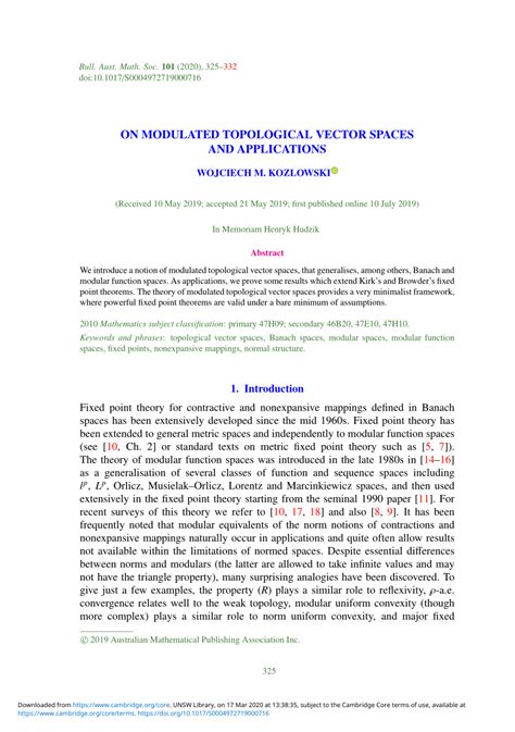 Pdf On Modulated Topological Vector Spaces And Applications