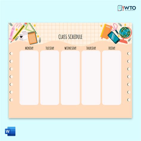 Blank School Schedules Printable