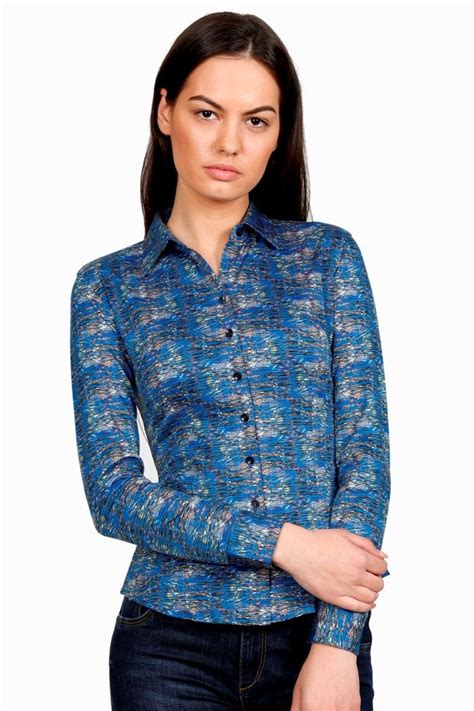 Рубашка женская :15486 (DLF) PRINTING MERCERIZED SHIRT BATT. BL ...