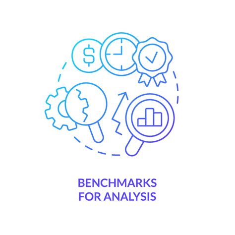 benchmarks for analysis blue gradient concept icon market assessment