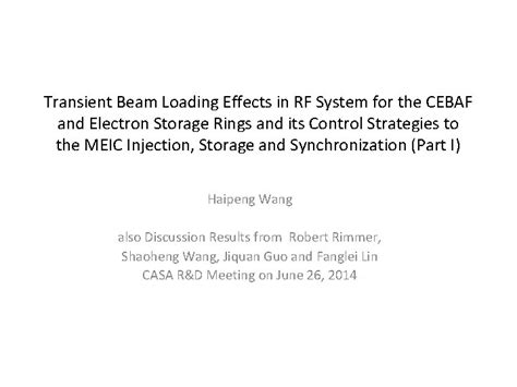 Transient Beam Loading Effects In Rf System For