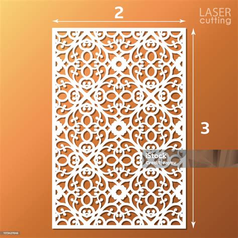 패턴 레이저 컷 장식 패널 결혼식 초대장 또는 인사말 카드의 템플릿입니다 캐비닛 프렛 워크 화면입니다 금속 디자인 나무 조각 레이저에 대한 스톡 벡터 아트 및 기타 이미지