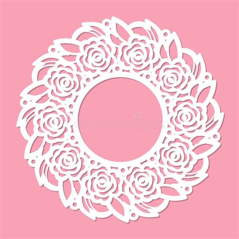 Round Frame For Laser Cutting Stock Vector Illustration Of Element