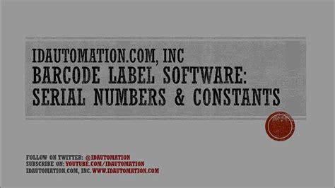 How To Create Barcode Serial Numbers Using The Barcode Label Software Youtube