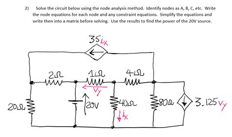 solved 2 solve the circuit below using the node analysis