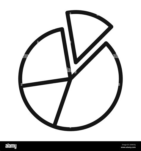 Chart Pie Icon Black Line Art Vector In Black And White Outline Set Collection Sign Stock Vector