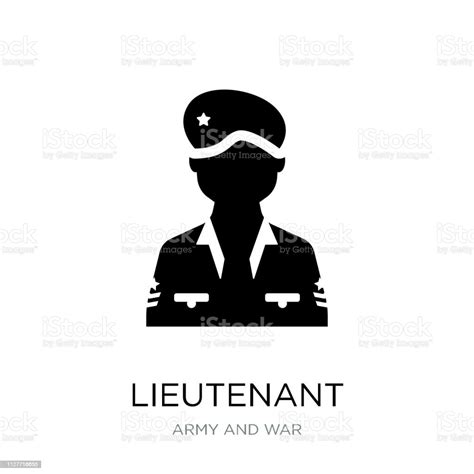 군대와 전쟁 컬렉션에서 중 위 아이콘 가득 흰색 배경 유행 중에 벡터 아이콘 아이콘에 대한 스톡 벡터 아트 및 기타 이미지 아이콘 육군 장성 군대 계급 Istock