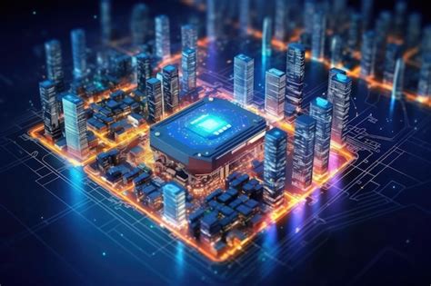 Premium Ai Image Computer Motherboard With A Cpu Processor In The Shape Of An Abstract Digital