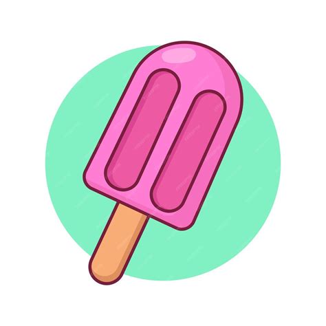 Ilustración De Vector De Icono De Dibujos Animados De Paletas De Helado