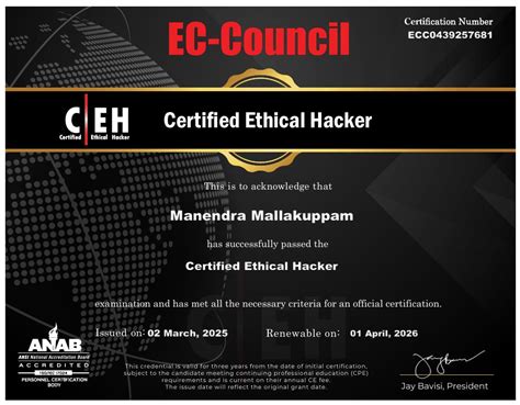 Ceh Cybersecurity Ethicalhacking Eccouncil Tech Infosec Hacking… Manendra Mallakuppam