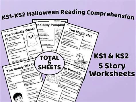Ks1 Ks2 Halloween Reading Comprehension Sheets 5 Stories Questions