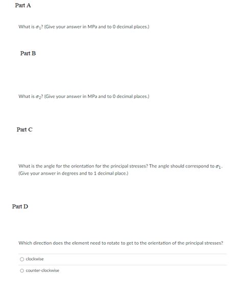 Solved Mohr S Circle The Mohr S Circle For An Element Is Chegg Com