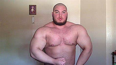 Young Roided Beefy Bodybuilder Flexing