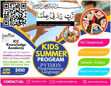 Python Programming For Grades 8th To 10th Bring Your Own Laptop Cary Masjid