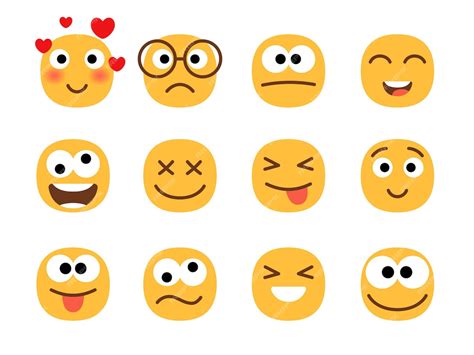 Premium Vector Fun Smile Emoticons Faces