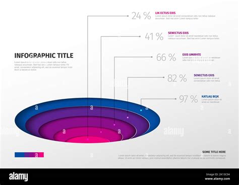 vector infographic circle layers template with five level volume share