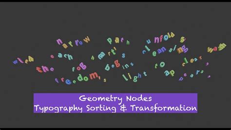 Livenoding Geometry Nodes Typography Sorting And Transformation Youtube